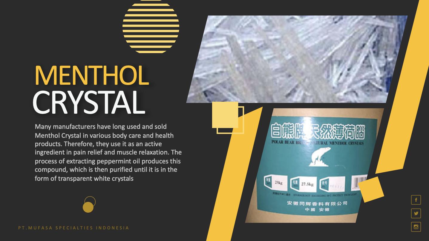 Supplier Menthol Crystal - PT. Mufasa Specialties Indonesia